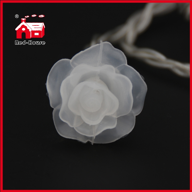 10 Simulation Pink Rose LED Battery Light String Flower Christmas Light ...