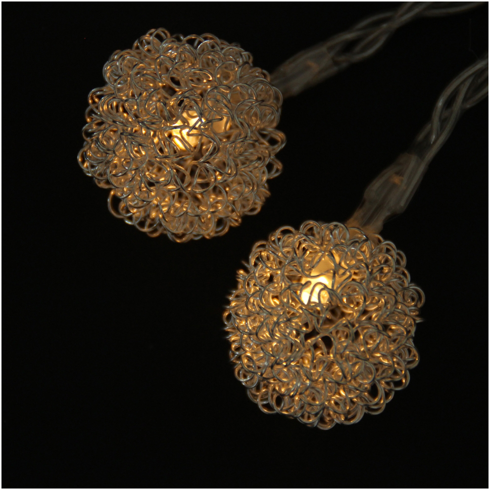 Metal LED Color Ball Pendant Decorative Light String Holiday Decoration ...