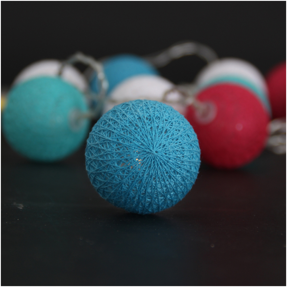 Cotton Ball Light String Christmas Light Holiday Decoration Ball String ...